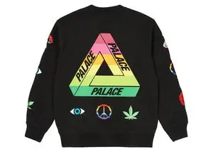 PALACE Mixed Media Bitmap Crew - Black