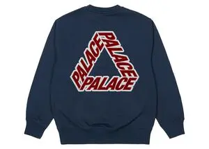 PALACE P3 Applique Crewneck - Navy Blue