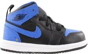 JORDAN Jordan 1 Mid Paint Splatter Sneakers Black/team Orangeone-colorsignal Blue