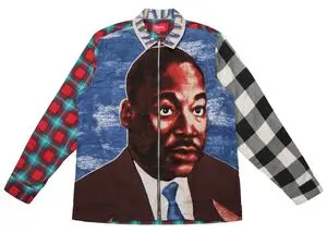 Supreme Mlk Zip Up Flannel Shirt - Multicolor