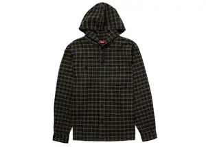 Supreme Mini Plaid Hooded Shirt - Black