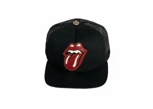 Chrome Hearts X Rolling Stones Trucker Hat With Leather Patch - Black