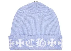 Chrome Hearts Cashmere Beanie - Light Blue/white