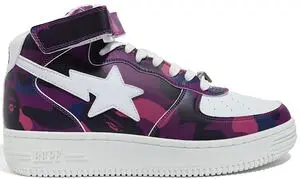 BAPE A Bathing Ape Bape Sta Mid Camoin Sneakers Purple/white