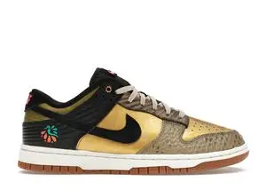 Nike Dunk Low Día De Muertos Sneakers - Black/khaki/metallic Gold