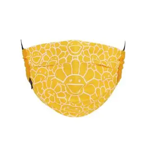 TAKASHI MURAKAMI Flower Pattern Face Mask - Bright Yellow/white