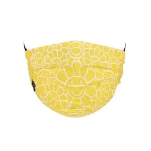 TAKASHI MURAKAMI Flower Pattern Face Mask - Lemon Yellow/white