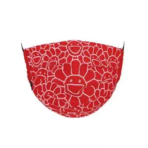 TAKASHI MURAKAMI Flower Pattern Face Mask - Red/white