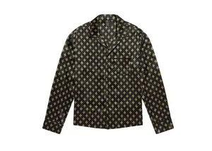 OVO Monogram Silk Pajama Shirt - Black