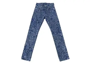 TAKASHI MURAKAMI Flowers And Skulls Jacquard Denim Pants