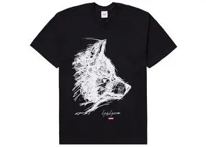 Supreme Yohji Yamamoto Scribble Wolf Tee Shirt - Black