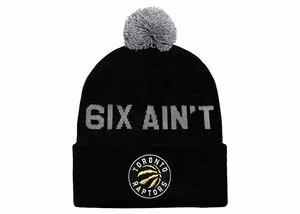 OVO X Mitchell & Ness Raptors 6ix Aint Friendly Beanie - Black