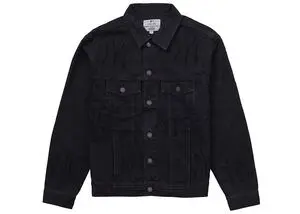 Supreme X New York Yankees Denim Trucker Jacket - Washed Black