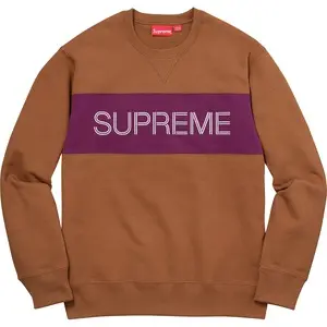 Supreme Zig Zag Stitch Panel Crewneck Sweatshirt