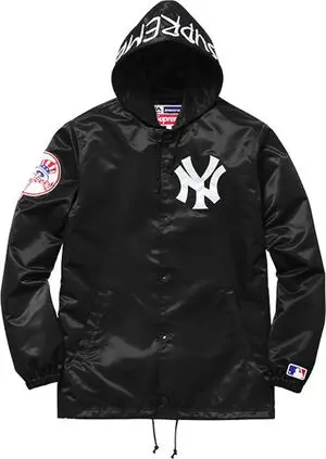 Supreme Yankees Satin Hooded Jacket - Black