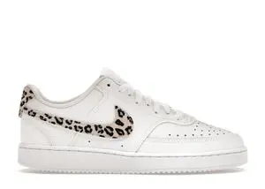 Nike Court Vision Low Leopard Swoosh - White/desert Sand/black
