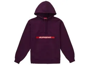 Supreme Hooded Sweatshirt With Zip Pouch - Eggplant