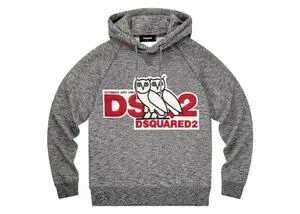 OVO X Dsquared2 Chenille Hoodie - Heather Grey