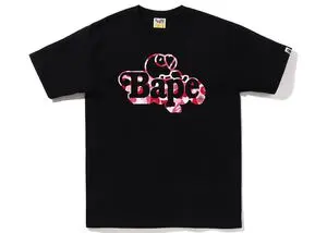 BAPE Abc Camo Milo On Tee Shirt Black Pink