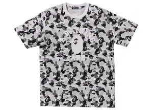 A BATHING APE Abc Camo College Tee Shirt - Grey