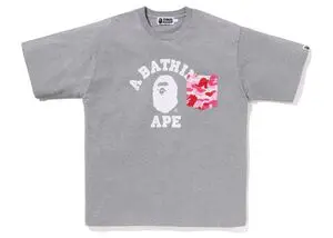 A BATHING APE Abc Camo College Pocket Relaxed Tee Shirt - Grey
