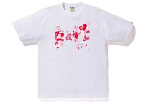 A BATHING APE Abc Camo Sta Logo Tee Shirt - White Pink