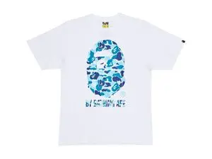 A BATHING APE Abc Camo Bathing Ape Tee Shirt - White/blue