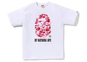 A BATHING APE Abc Camo By Bathing Ape Tee Shirt White/pink