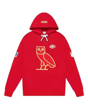 OVO X Nfl San Francisco 49ers Og Owl Hoodie - Red
