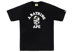 A BATHING APE Abc Camo College Tee Shirt - Black/grey