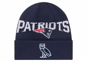 OVO X Nfl New England Patriots New Era Beanie - Blue