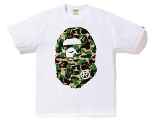 A BATHING APE Abc Big Ape Head Tee Shirt - White/green