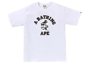 A BATHING APE Abc Camo College Tee Shirt - White/grey