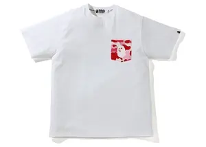 A BATHING APE Abc Camo Pocket Tee Shirt - White/pink