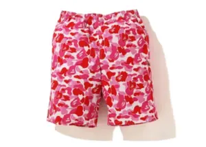 A BATHING APE Abc Camo Beach Shorts - Pink