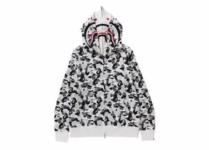 A BATHING APE Abc Camo Double Shark Full Zip Hoodie - Grey