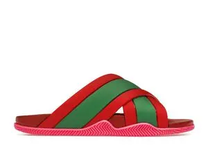 Gucci Web Rubber Slide - Green/red/pink
