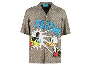 Gucci X Disney Donald Duck Monogram Silk Shirt