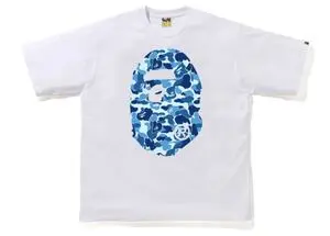 BAPE Abc Camo Big Ape Head Relaxed Tee Shirt - White/blue