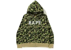 A BATHING APE Abc Camo Swarovski Full Zip Hoodie - Green