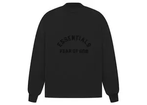 Fear Of God Essentialong Sleeve Long Sleeve Tee Shirt - Black