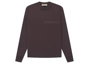Fear Of God Essentialong Sleeve Long Sleeve Tee Shirt - Plum