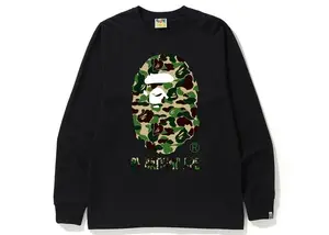 A BATHING APE Abc Camo Bathing Ape Long Sleeve Tee Shirt - Black Green