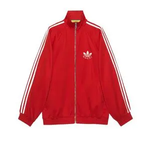 Gucci Gucci X Adidas Cotton Jersey Zip Jacket - Bright Red