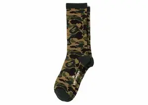 A BATHING APE Abc Camo Jacquard Socks - Green