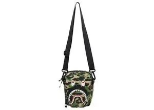 A BATHING APE ABC Camo Shark Mini Bag Green