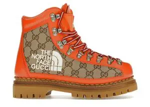 Gucci Canvas Leather Boot - Beige/orange