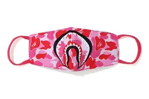 A BATHING APE Abc Camo Shark Mask - Pink