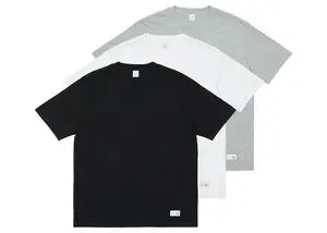 PALACE Ck1 Short Sleeve Crew Neck Tee Shirt (3 Pack) White/light Grey Heather/black