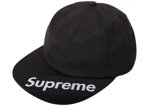 Supreme Visor Label 6-panel Cap - Black
